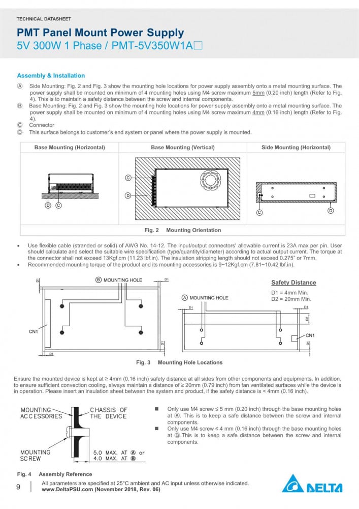 DELTA PMT-5V350W1AN datasheet page 9