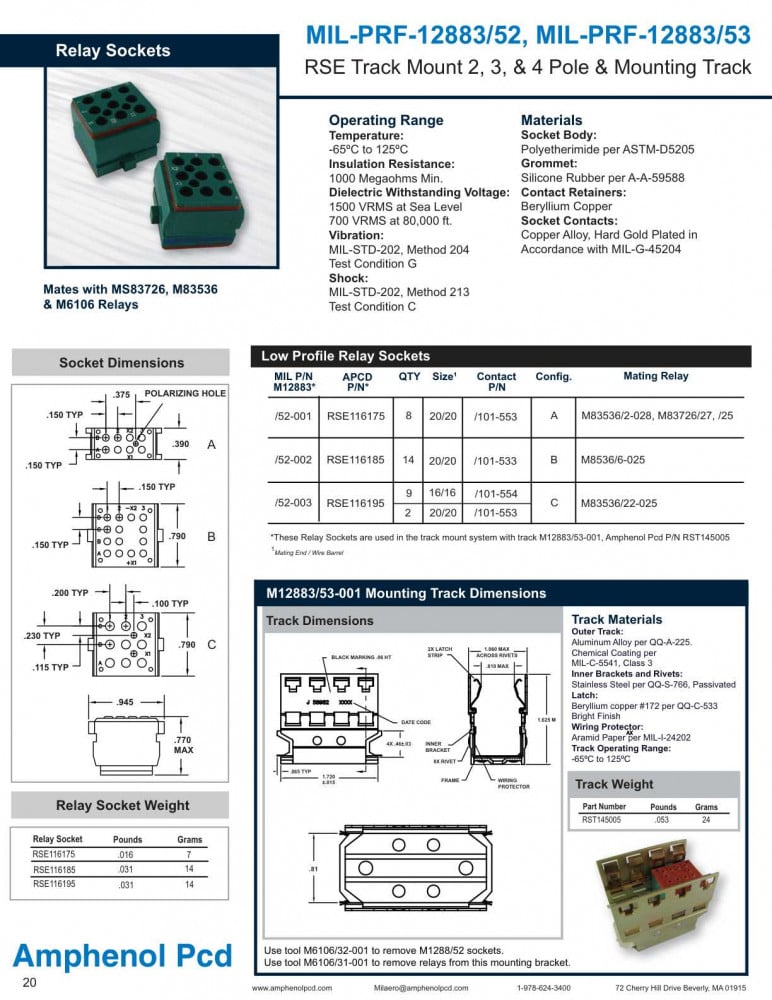 RSE116195 relay socket technical document