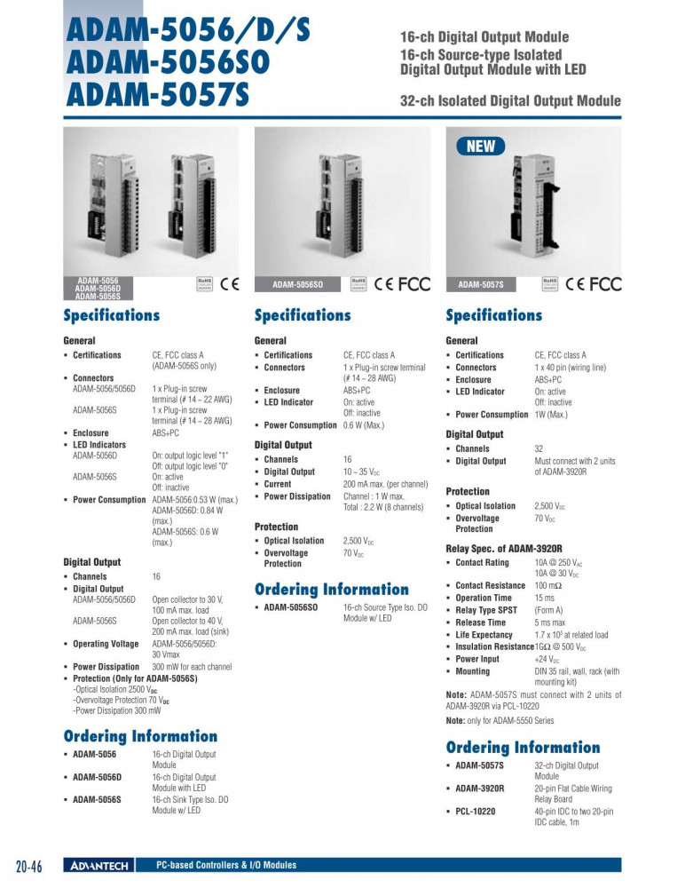 ADAM-5056D product documentation page