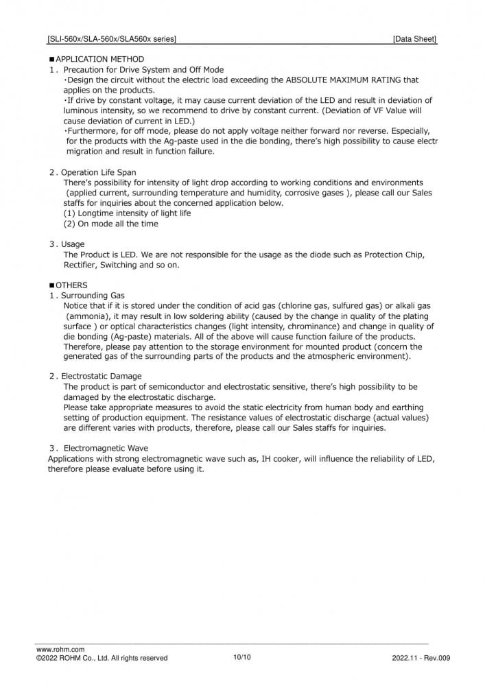 SLA560WBD2PT2 technical document page 10