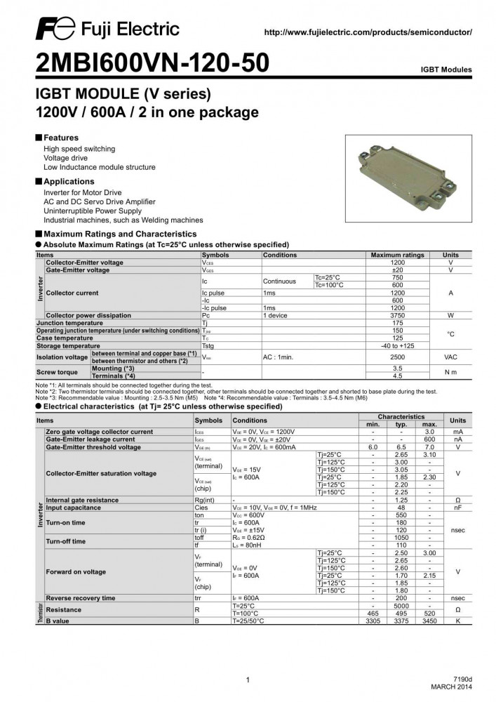 2MBI600VN-120-50 datasheet page 1