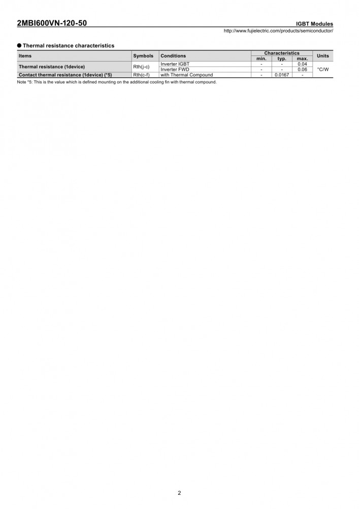 2MBI600VN-120-50 datasheet page 2