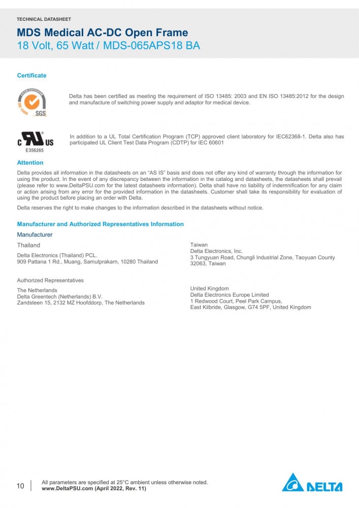 MDS-065APS18 BA datasheet page 10