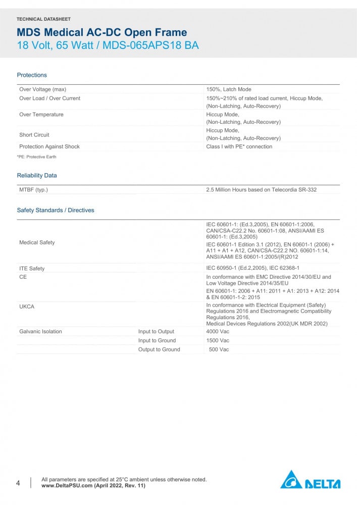 MDS-065APS18 BA datasheet page 4