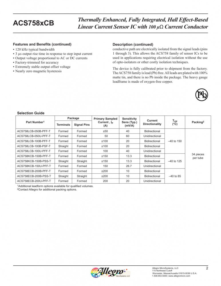 ACS758 datasheet page 2