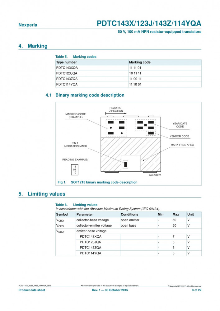 PDTC143XQAZ datasheet page 3