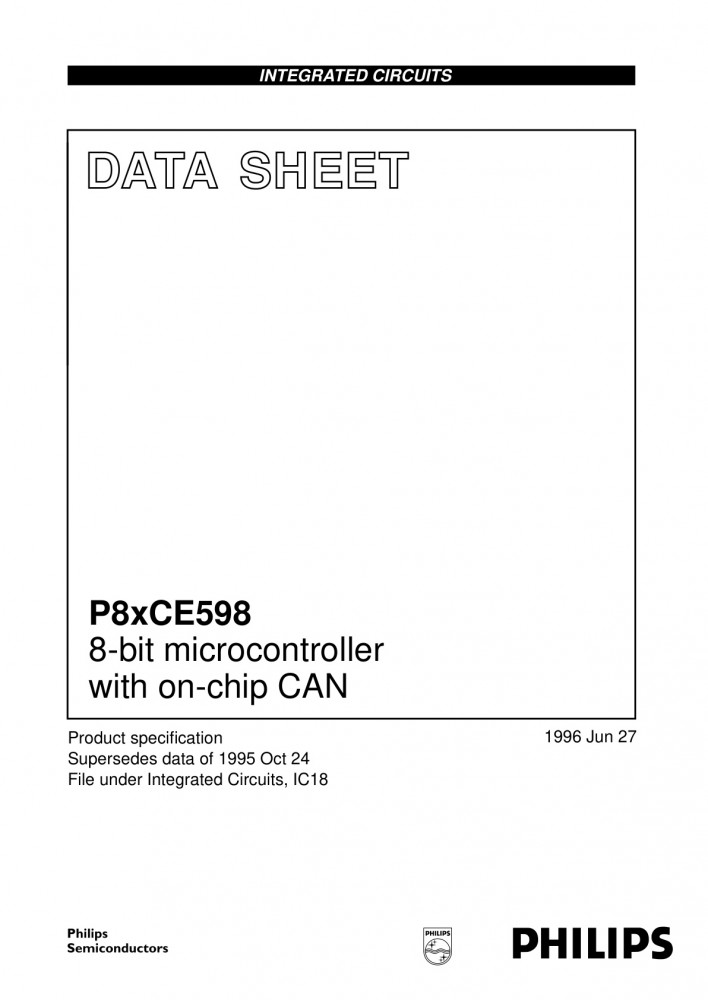 P80CE598FHB datasheet page 1