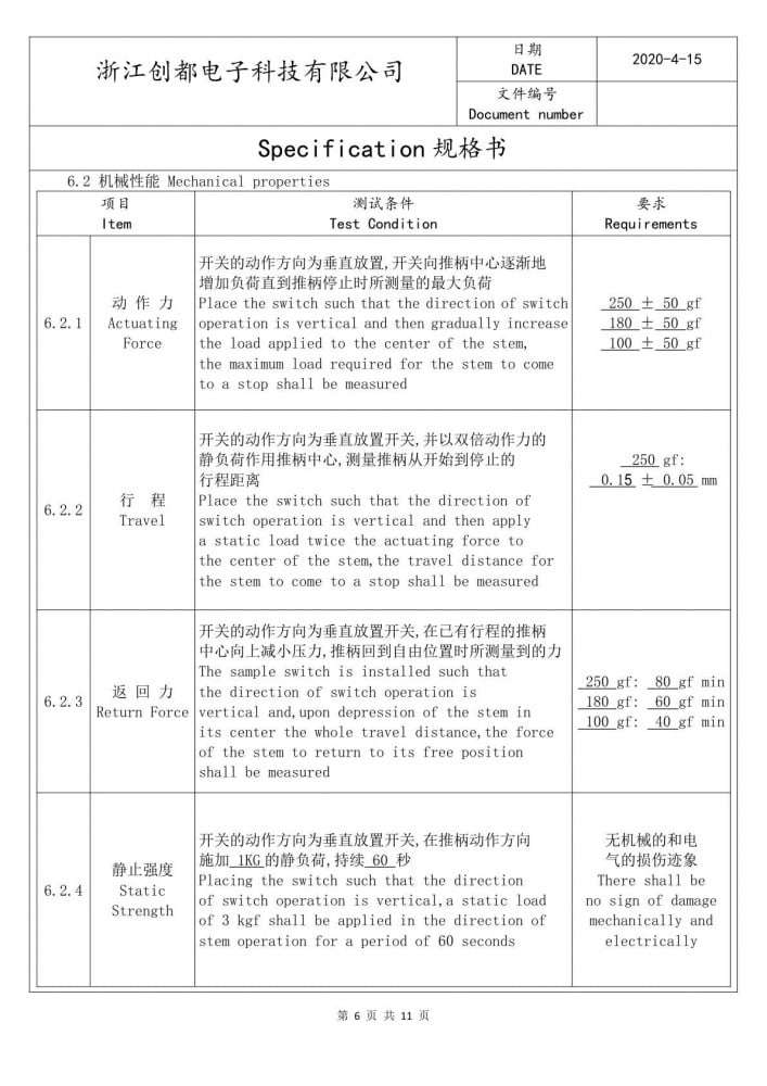 CAX TS3425UA specification page 6