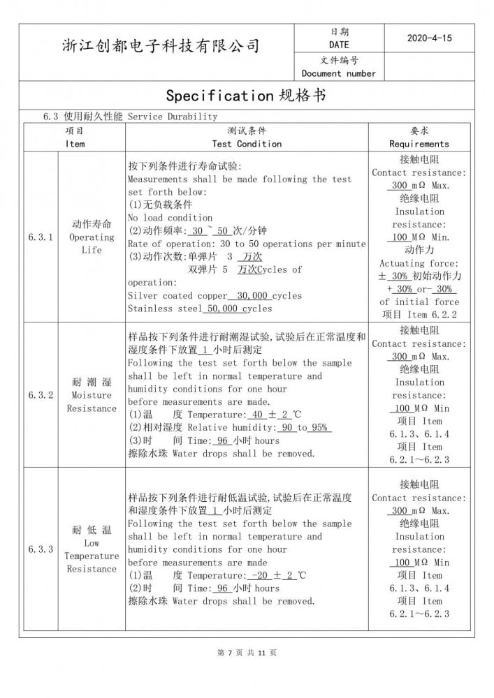 CAX TS3425UA specification page 7