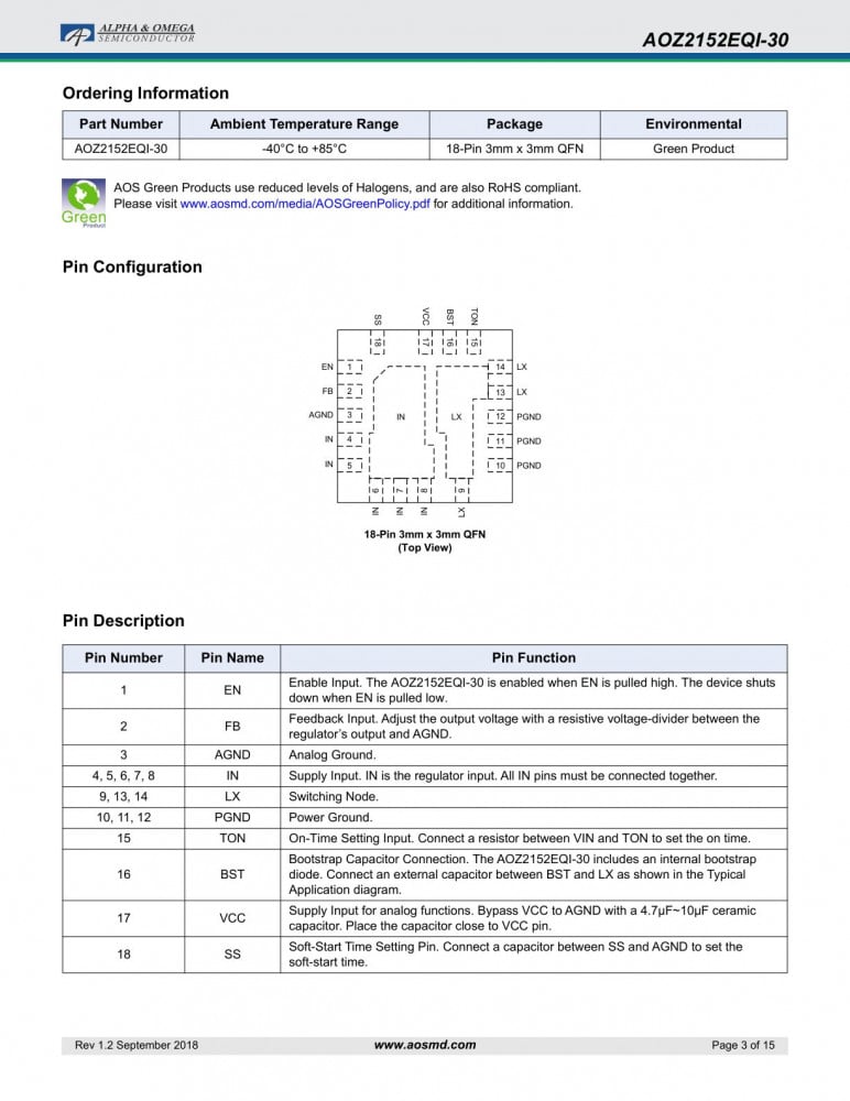 AOZ2152EQI-30 datasheet page 3