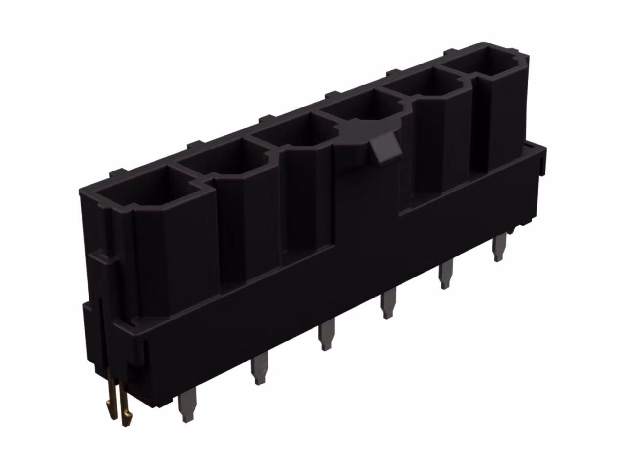 10.00mm Pitch Mini-Fit Sr. Header, Single Row, Vertical, 1.57mm PCB Thickness, Tin (Sn) Plating, 6 Circuits, USE NYE LUBE ON MATING SURFACES for sale