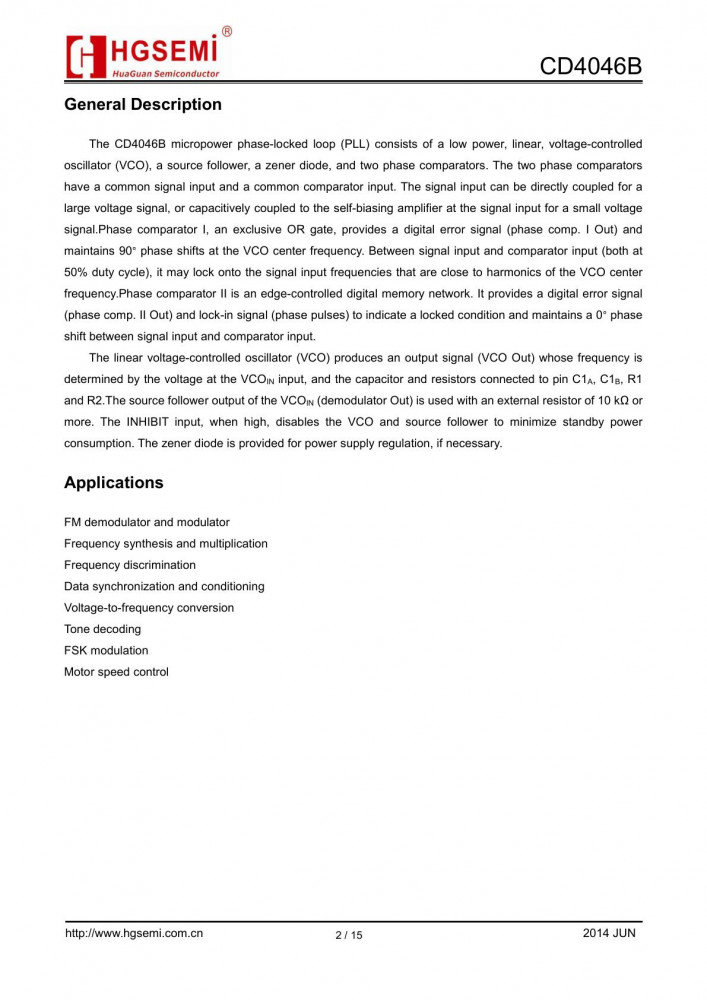 CD4046BM/TR datasheet page 2