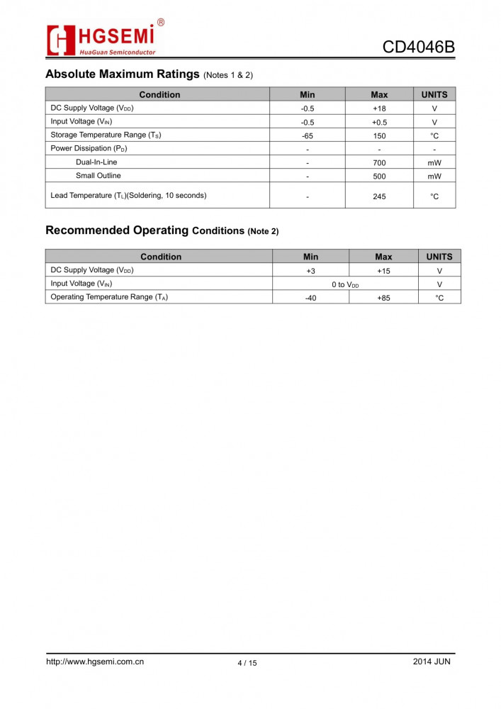 CD4046BM/TR datasheet page 4