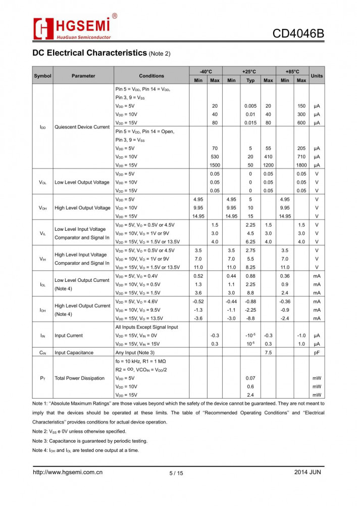 CD4046BM/TR datasheet page 5