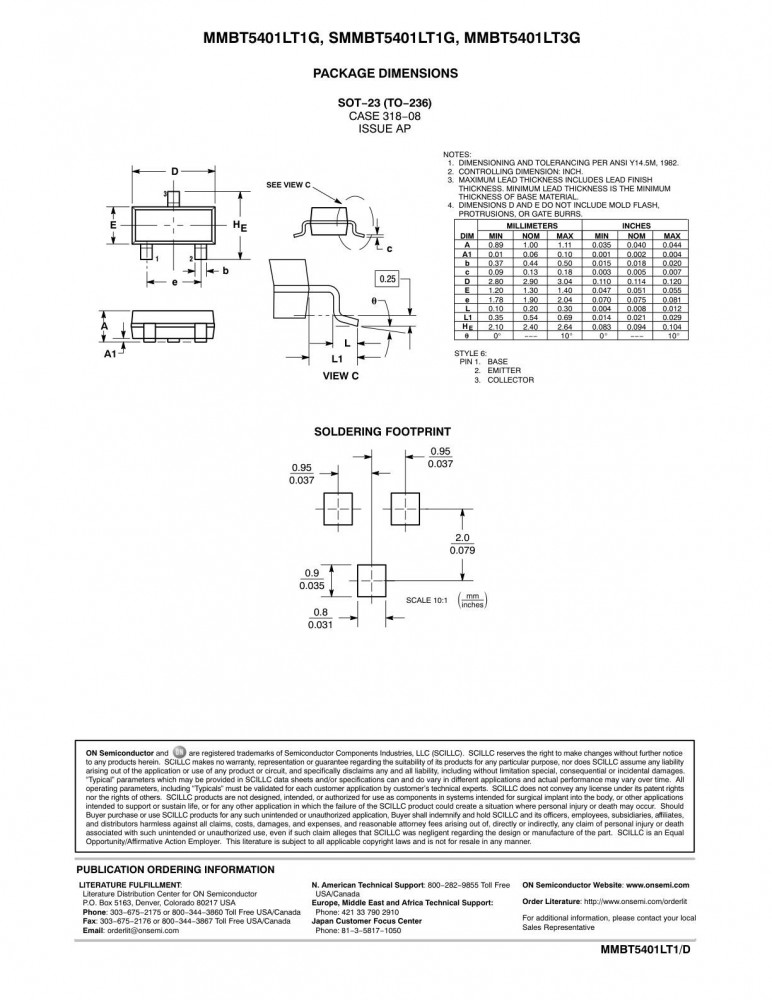 MMBT5401LT1G datasheet page 6