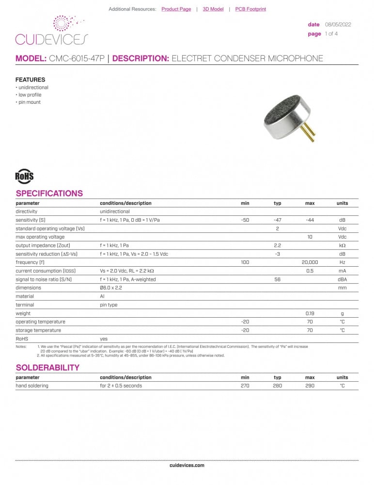 CMC-6015-47P datasheet page 1