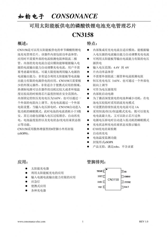 CN3158 datasheet page 1