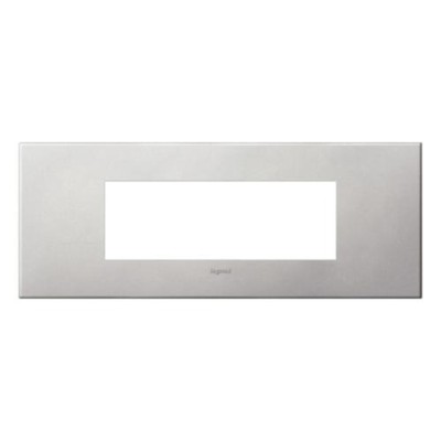 Arteor - Italian / US standard plate square version 6 modules - Soft Alu matt thermoplastic - Flush-mounted snap-on frame for sale