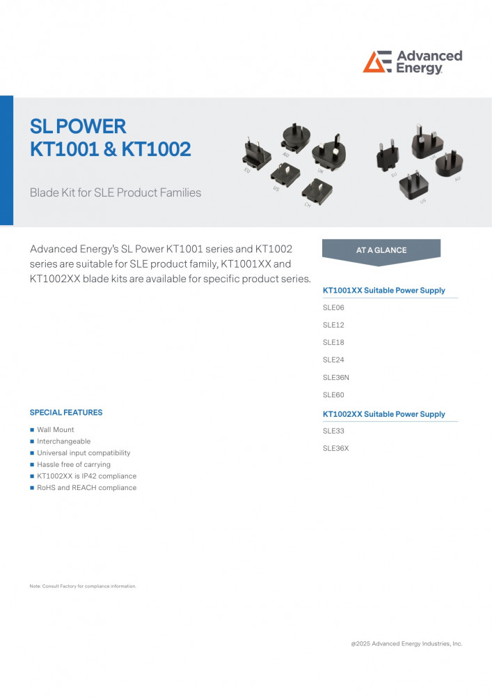 KT1001 and KT1002 blade kit document, page 1