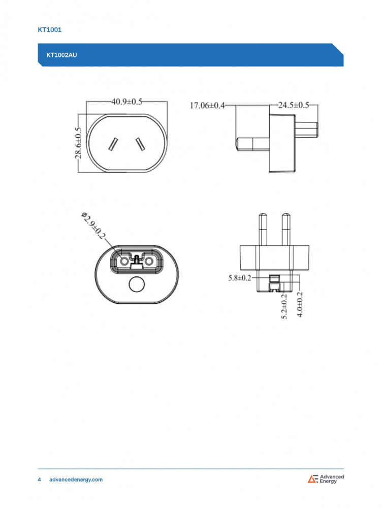 KT1001 and KT1002 blade kit document, page 4