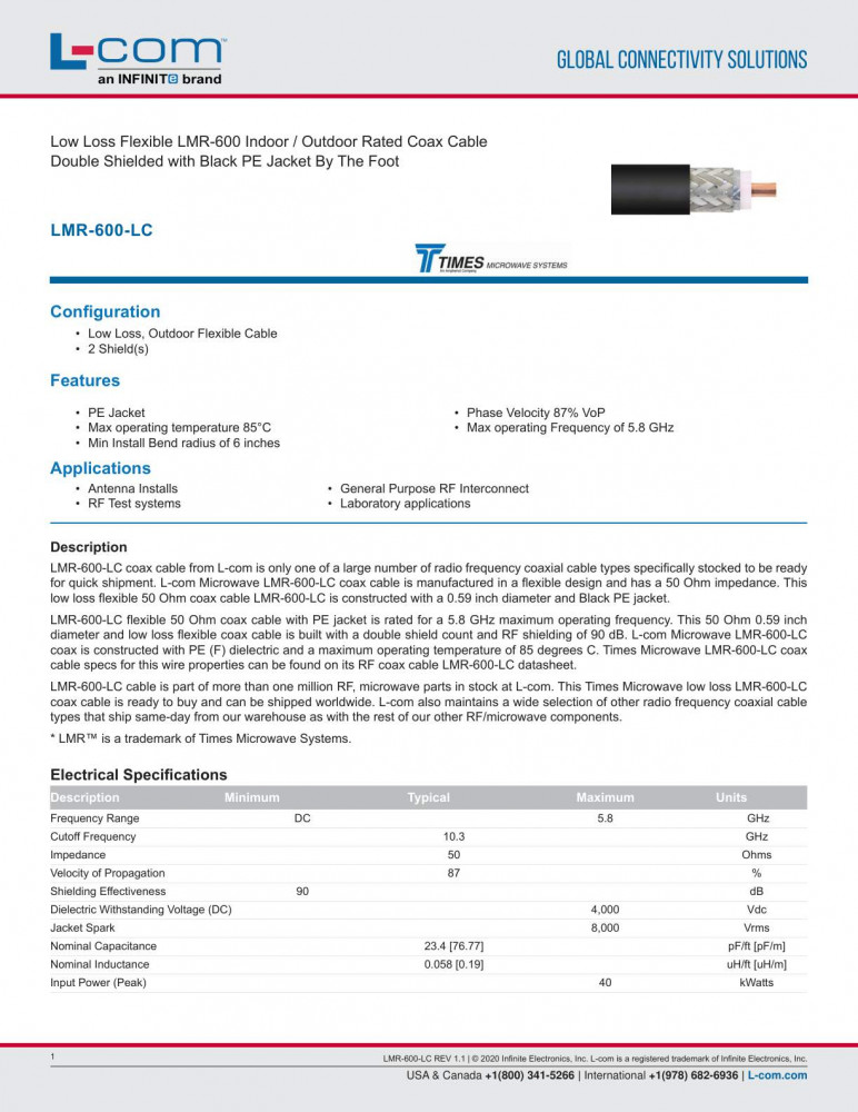 LMR-600-LC datasheet page 1