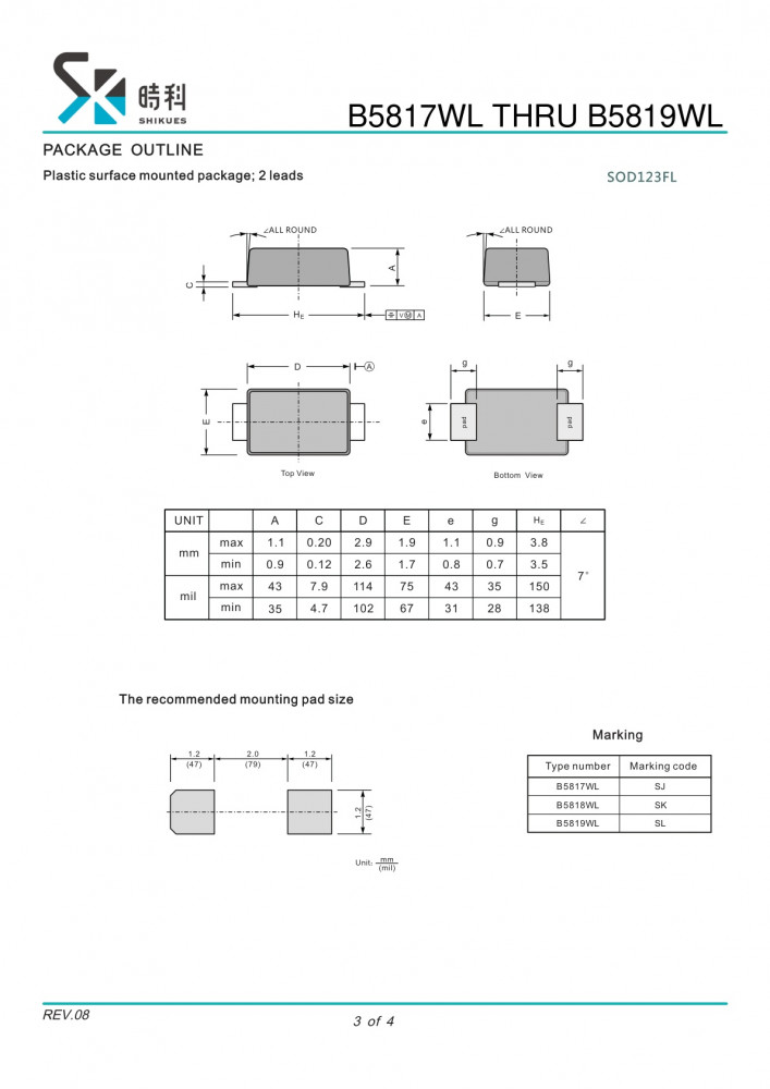 B5817WL datasheet page 3
