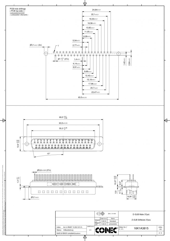 CONEC 163A11149X PCB drilling drawing sheet 2