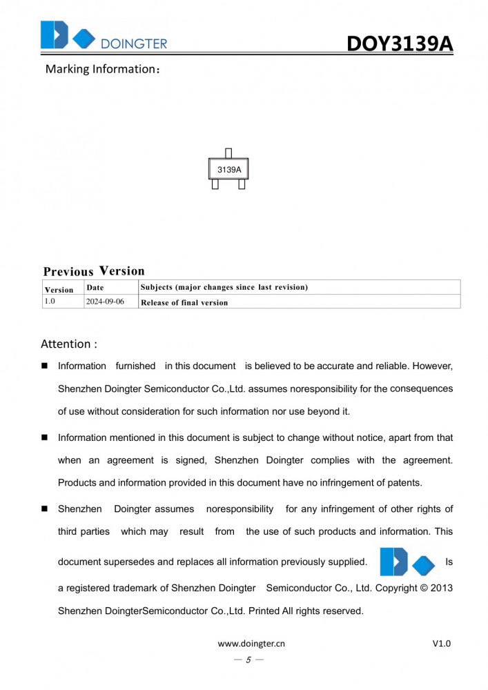 DOY3139A datasheet page 5