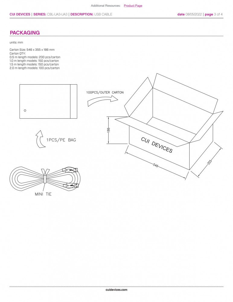 CUI CBL-UA3-UA3-15BT technical document page 3