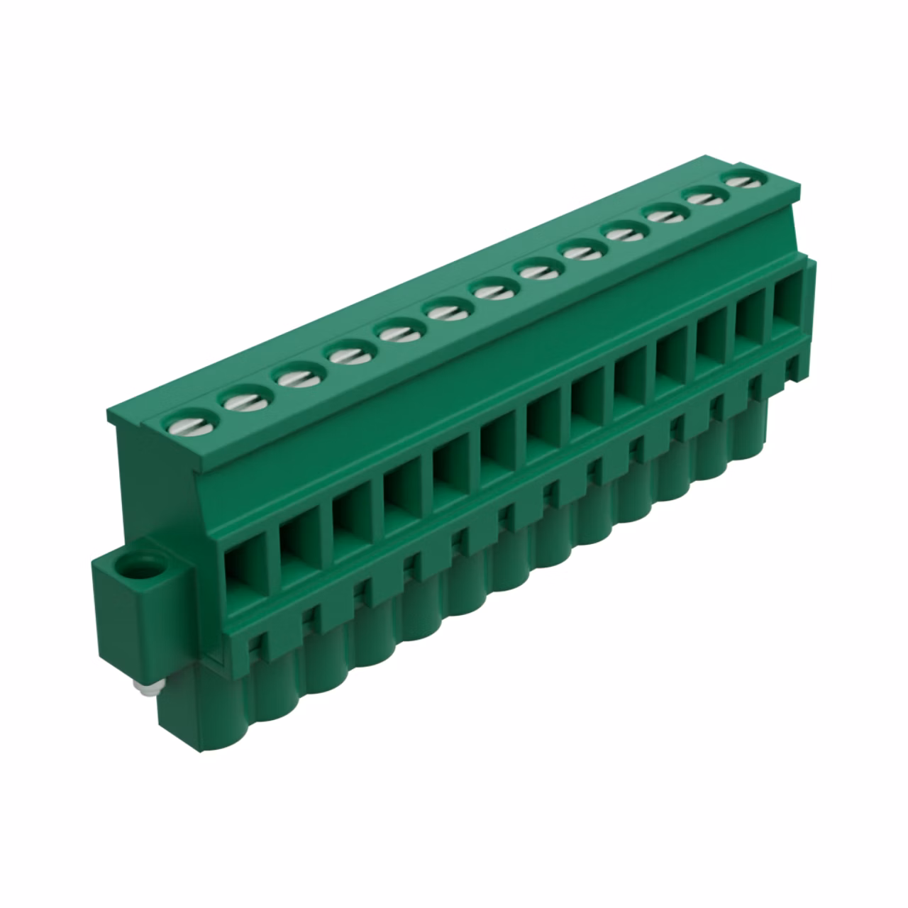 5.00mm Pitch Eurostyle Vertical Plug, with Retention Screws, Rear Wire Entry, Green Housing, 13 Circuits for sale