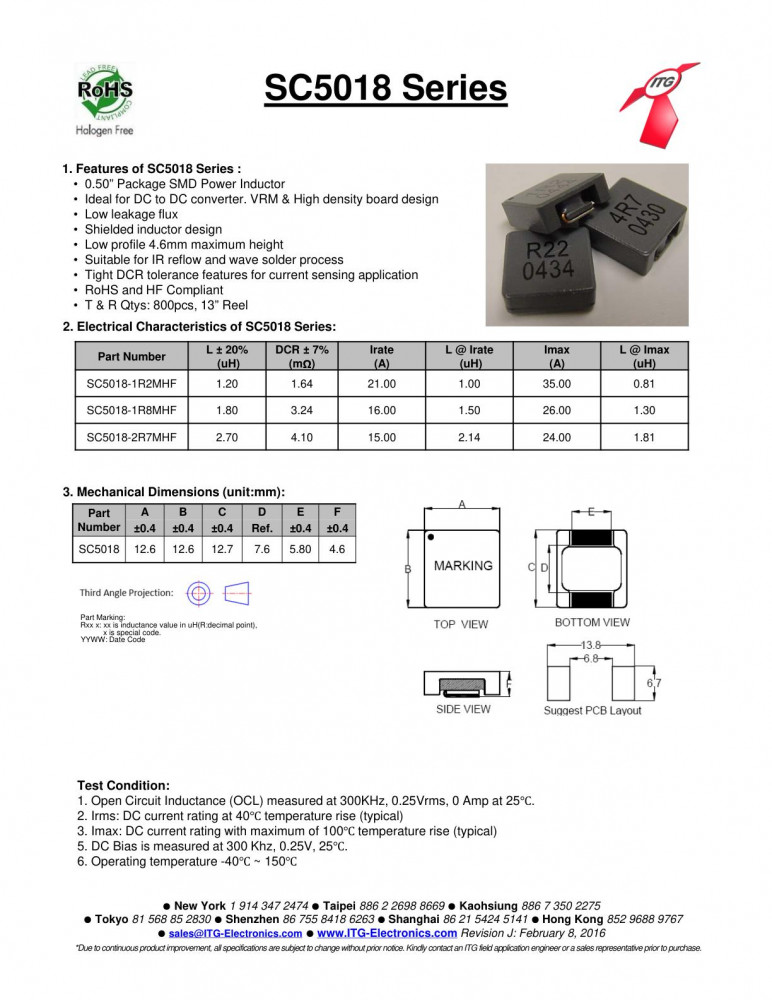 SC5018 manufacturer datasheet page 1