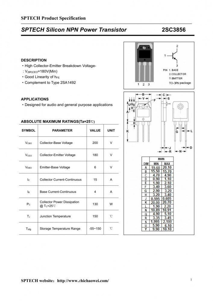 2SC3856 datasheet page 1