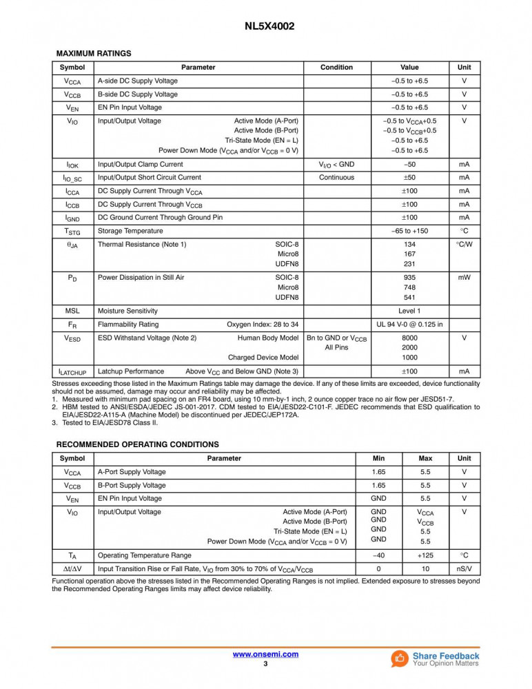 NL5X4002 datasheet page 3