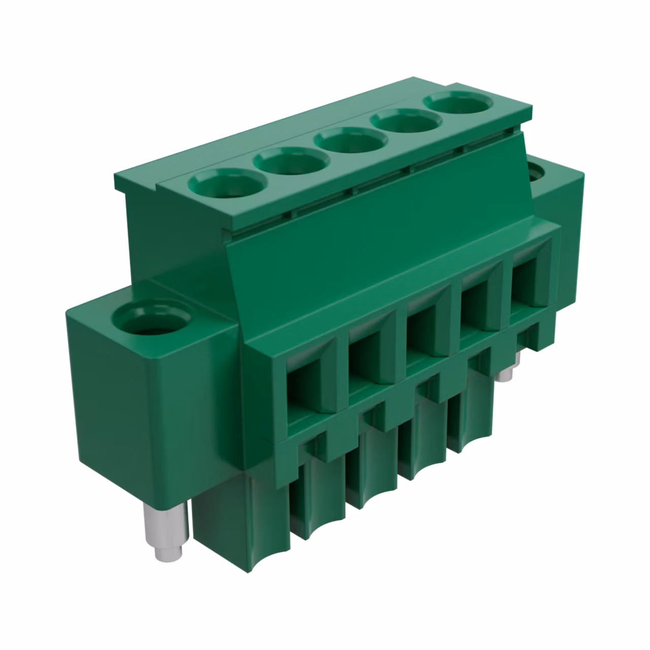 3.81mm Pitch Eurostyle Vertical Plug, with Retention Screws, Rear Wire Entry, Green Housing, 5 Circuits for sale