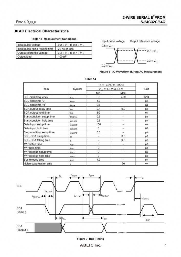 ABLIC S-24C64C datasheet page 7