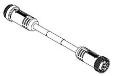 Mini-Change C-Size Double-Ended Cordset, 19 Poles, Male (Straight) to Female (Straight), 22/18 AWG, PUR Cable, 5.0m (16.40') Length for sale