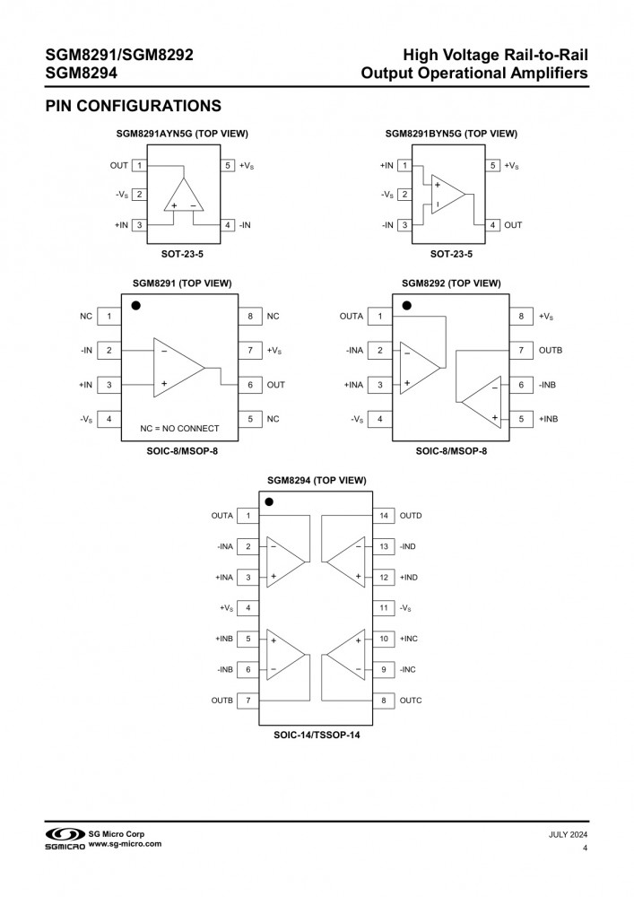 SGM8292 datasheet page 4