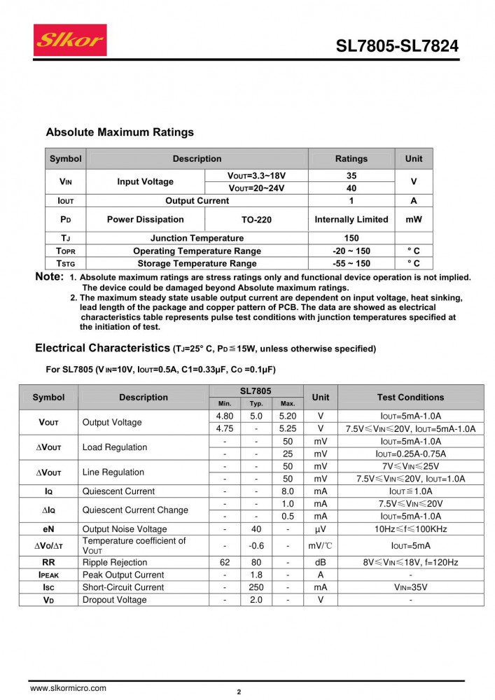 SL7818 datasheet page 2