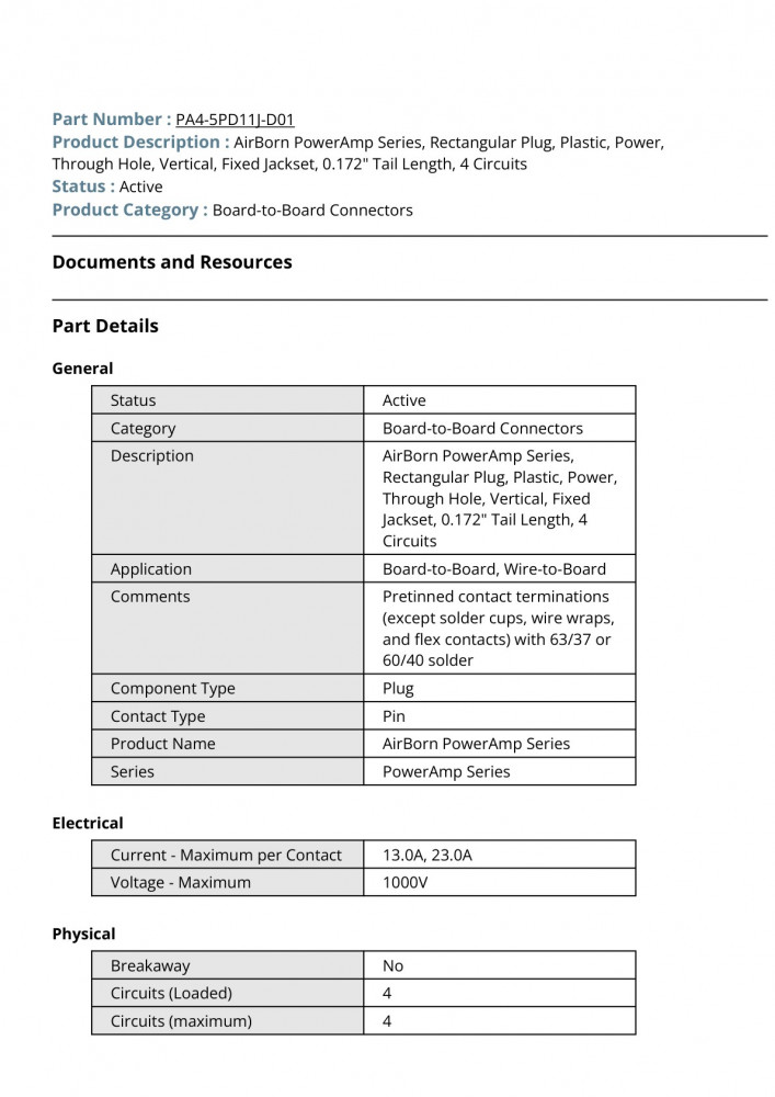 PA4-5PD11J-D01 technical document image, page 1