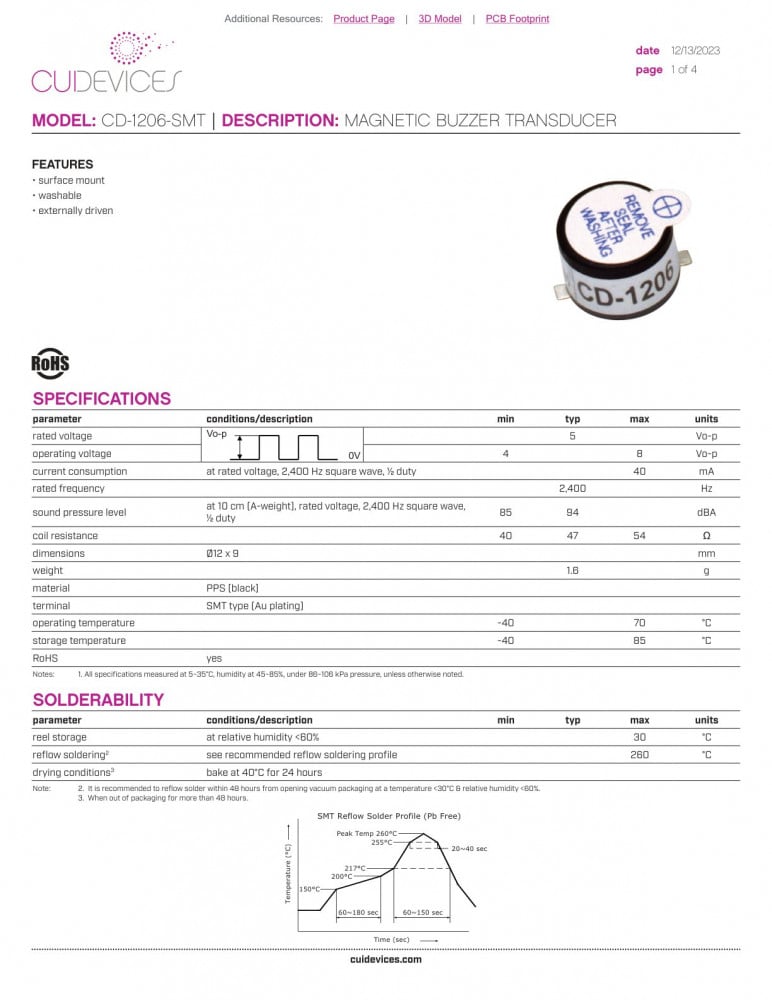 CD-1206-SMT datasheet page 1