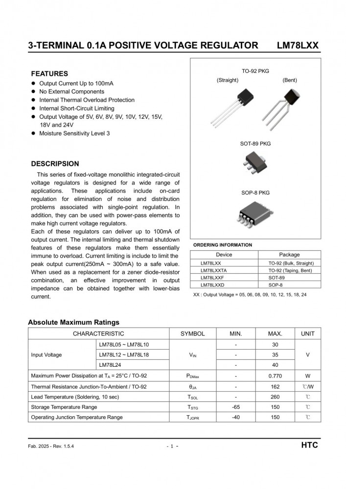 LM78L06 datasheet page 1