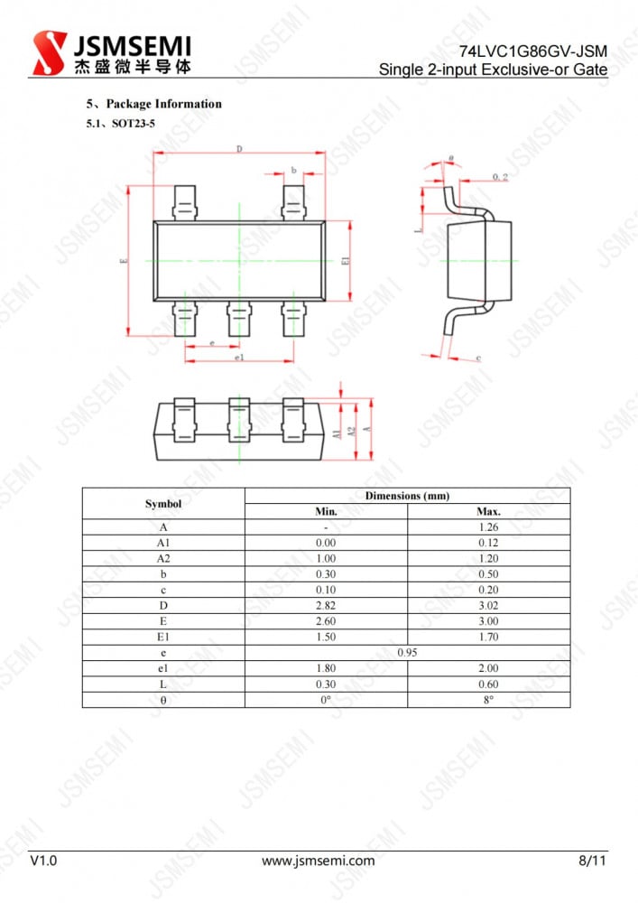74LVC1G86GV-JSM datasheet page 8