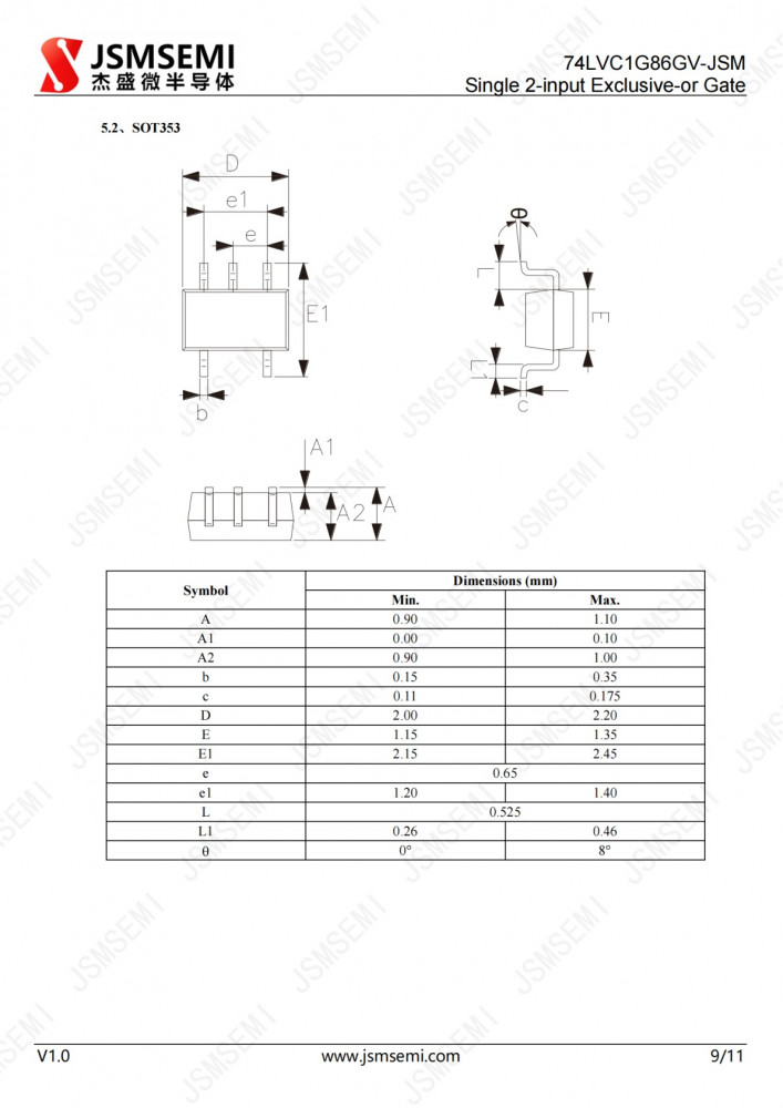 74LVC1G86GV-JSM datasheet page 9
