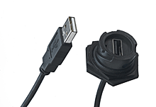 Sealed Industrial USB Type B Plug-to-Shielded Pigtail, 3.0m Length