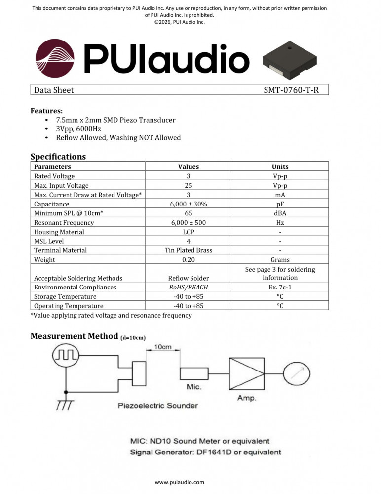 SMT-0760-T-R datasheet page 1