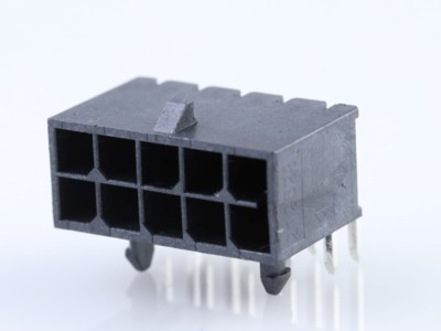 Micro-Fit+ Right-Angle Header, Through Hole, 3.00mm Pitch, Dual Row, 20 Circuits, 0.38µm Gold (Au) Plating, Glow-Wire Capable, Black