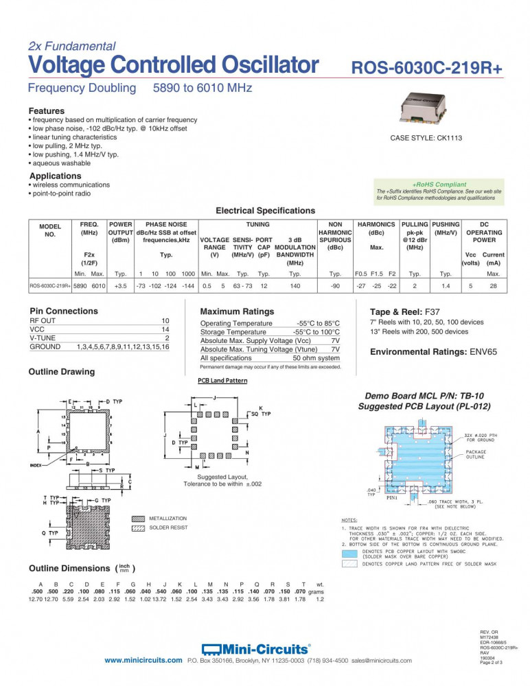 ROS-6030C-219R+ technical document page 2
