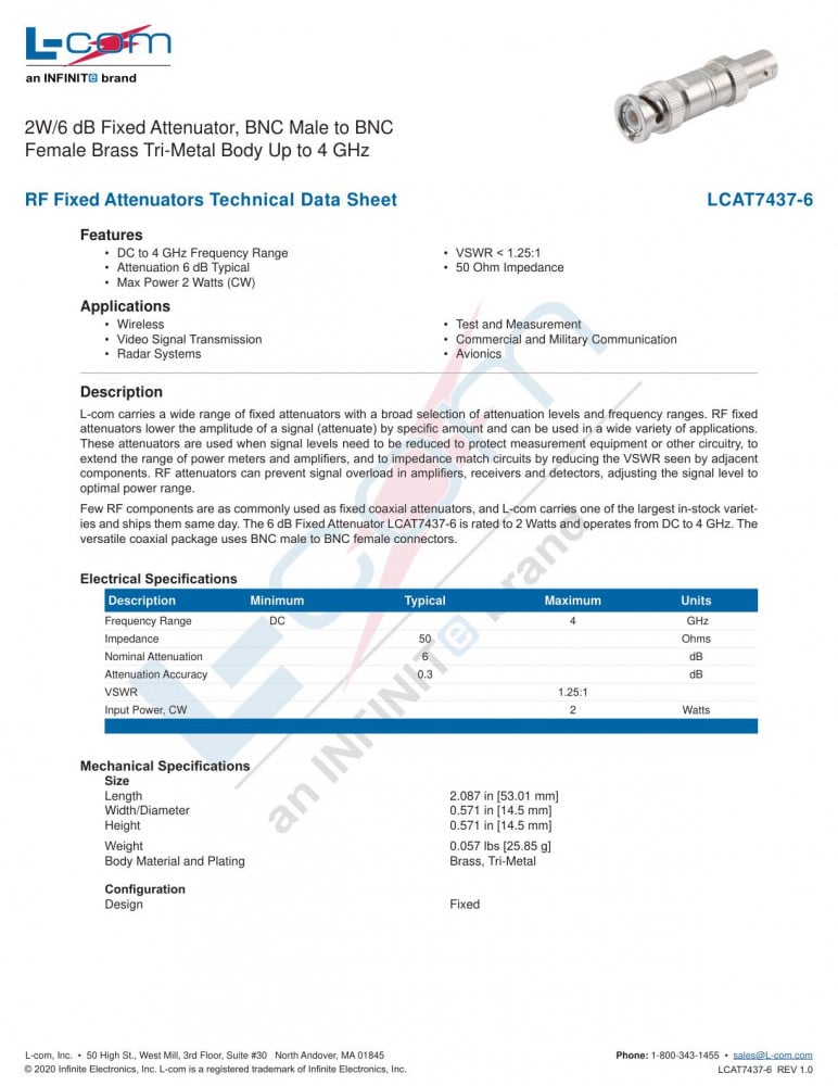 LCAT7437-6 datasheet page 1