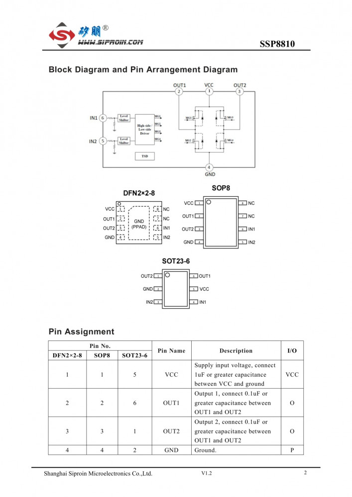 SSP8810 datasheet page 2