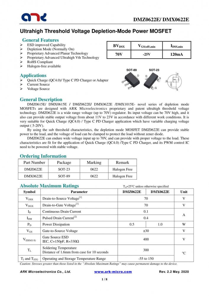 DMZ0622E datasheet page 1